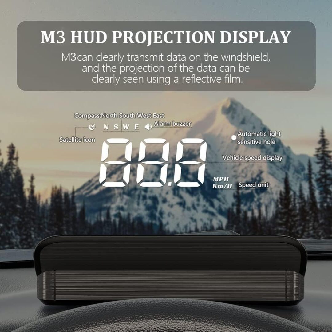 1 Pc Universal M1 GPS Head Up Display HUD Gauge Car Digital Speedomete ...