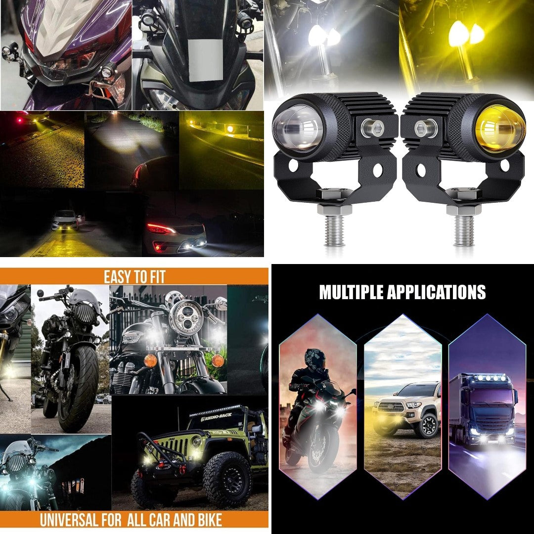 TRMOTO Mini Driving Fog Light Dual Color In Metal Body With Switch 1 P ...