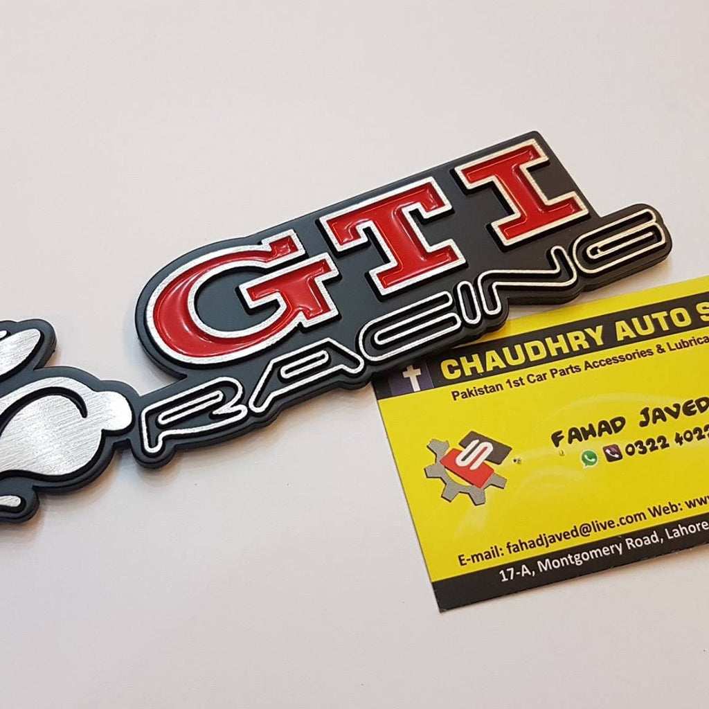 Buy GTI RACING METAL LOGO online in Pakistan – Chaudhry Auto Store