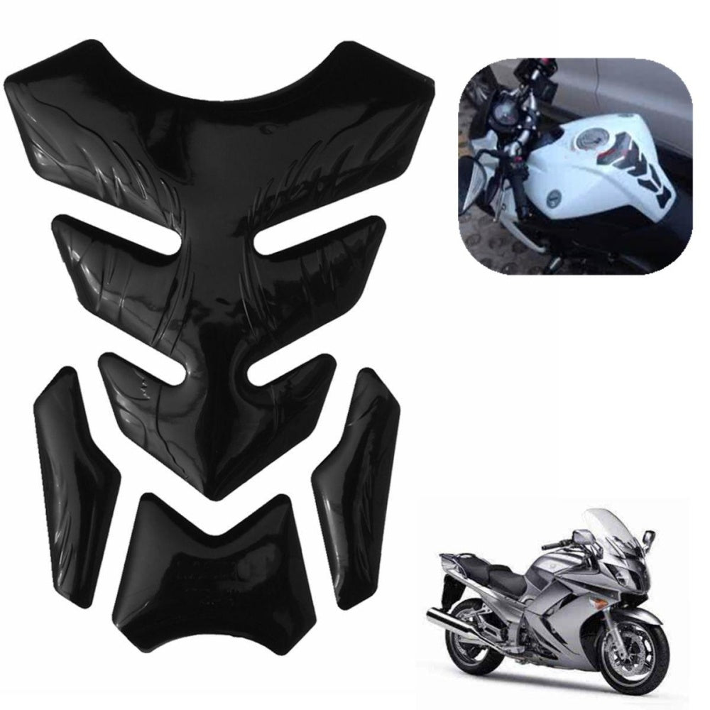 3D Motorbike Tank Pad Protector Sticker BLACK