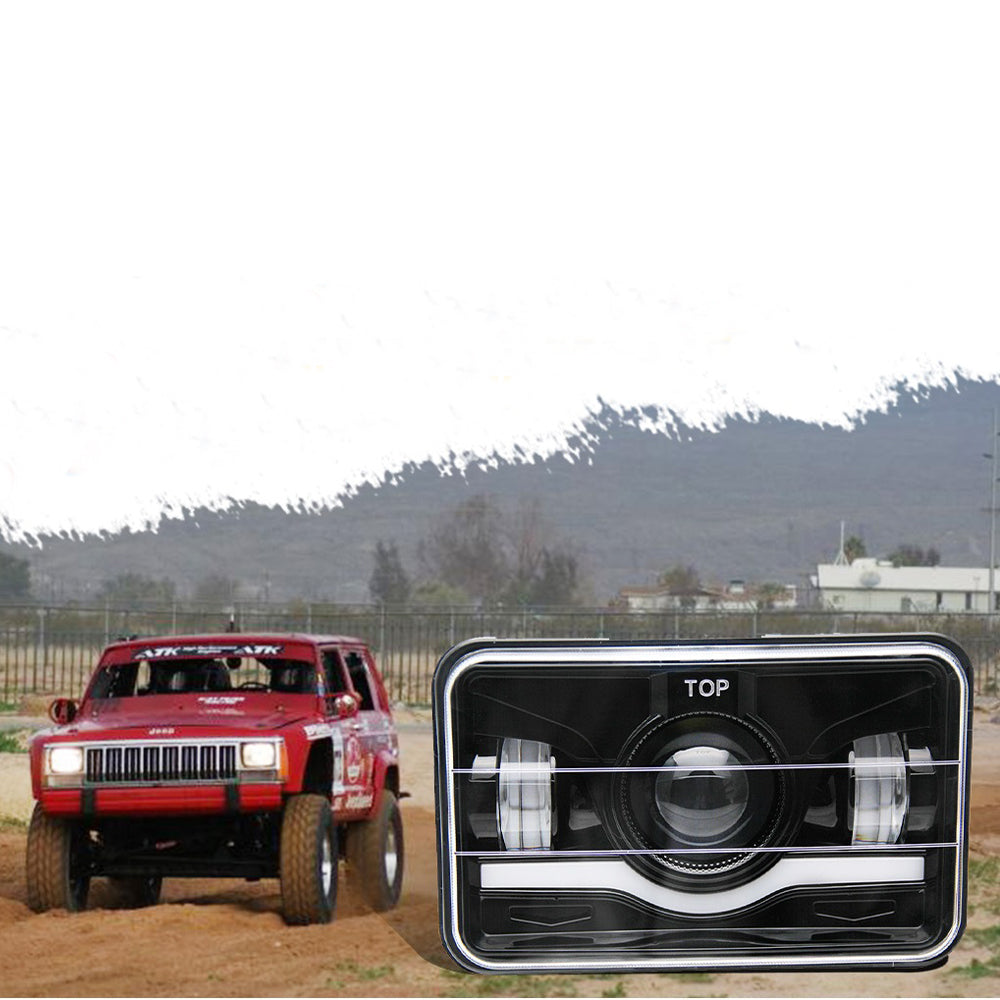 4X6 LED Headlight Square Sealed Beam 75W 7500Lm Hi/Low 1 Pcs