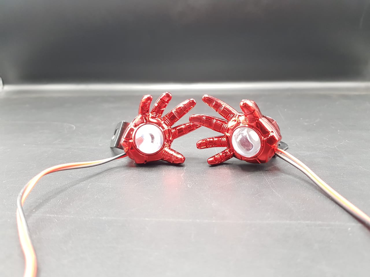 Universal Bike Indicator Iron Man Hand Design Red 2 Pcs Set